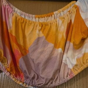 Cupshe | Tops | Cupshe Nwt Pink And Yellow Ruched Crop Blouse With Long ...